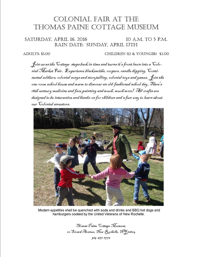 The Thomas Paine Museum & Cottage Colonial Fair | Larchmont and New ...